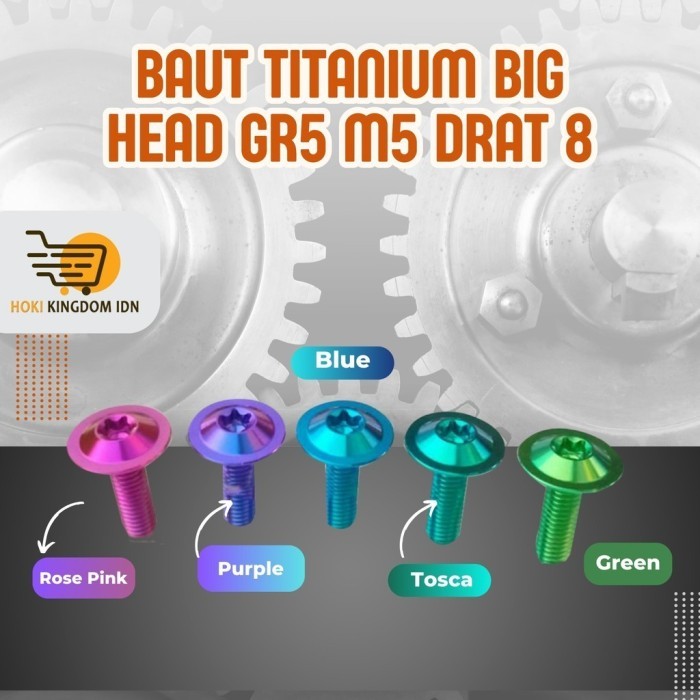 Jual Baut Titanium Gr5 Big Head M5 x 10 15 20 25 30 40 Drat 8 Vior Asli Thailand | Shopee Indonesia