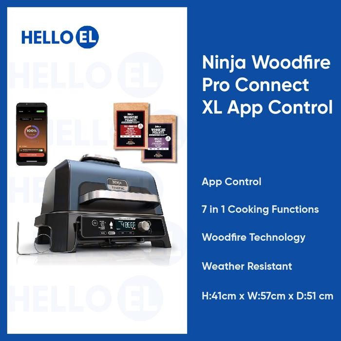 Jual Ninja Woodfire Pro Connect XL App Control 7 in 1 Woodfire Smoker ...