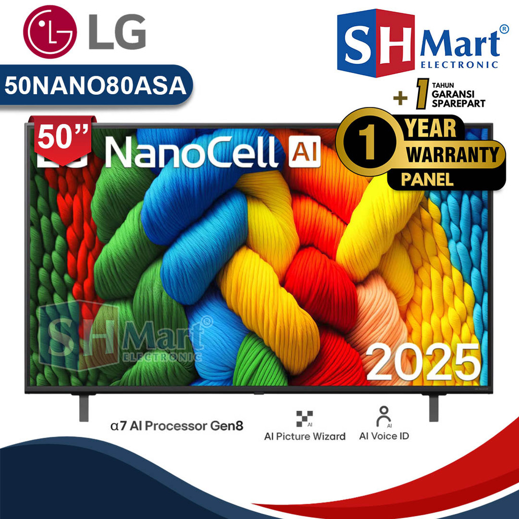 Jual Lg Smart Tv 50 Inch NANO80 50NANO80ASA 4K UHD NanoCell AI 50NANO80 2025 Garansi Resmi ...