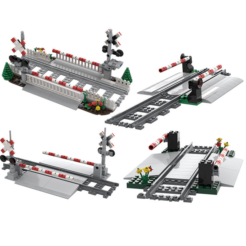 Jual MOC Creative Expert Ideas City Train Railing Crossing Railway ...
