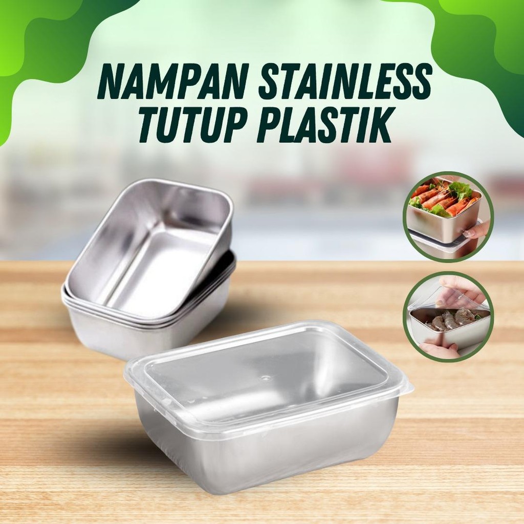 Jual TOP100 - Wadah Makanan Food Box Persegi Tempat Makanan Stainless ...