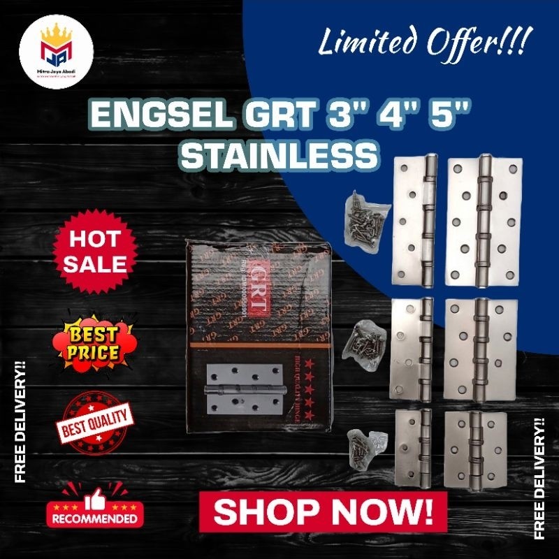 Jual ENGSEL GRT PUTIH ( SN ) UK 3" 4" Dan 5" PER KOTAK ISI 6 SET PLUS ...