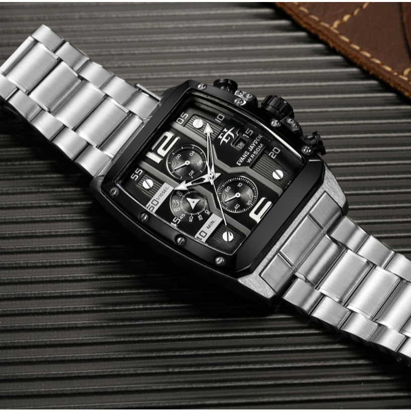 Jual JAM TANGAN PRIA EVANS JAYDEN EJ 9618 RANTAI STAINLESS STEEL ...