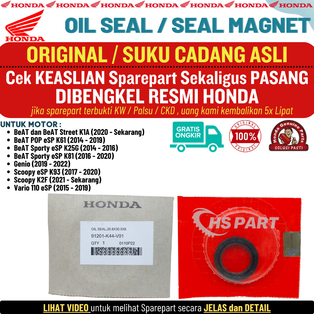 Jual Oil Seal Sil Magnet Beat Fi New Beat Street POP Genio Scoopy New ...