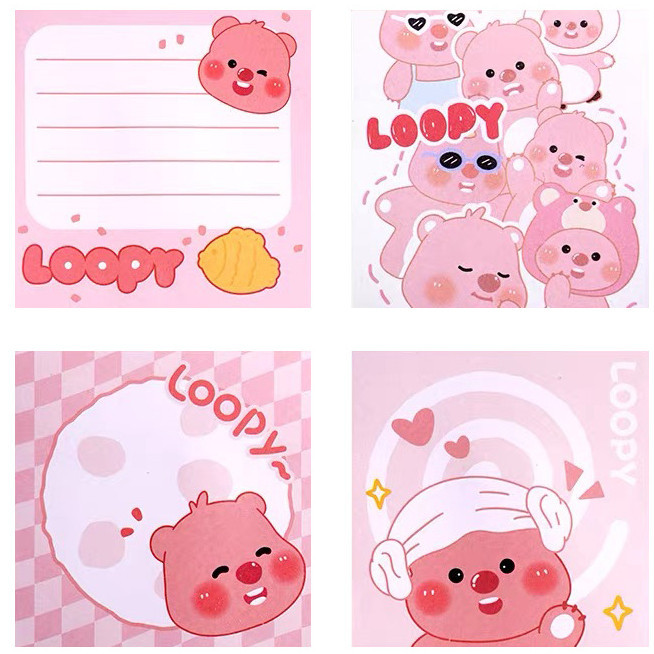 Jual Sticky Notes Loopy Pink Sticky Note Aesthetic Korea Memo Memopad ...