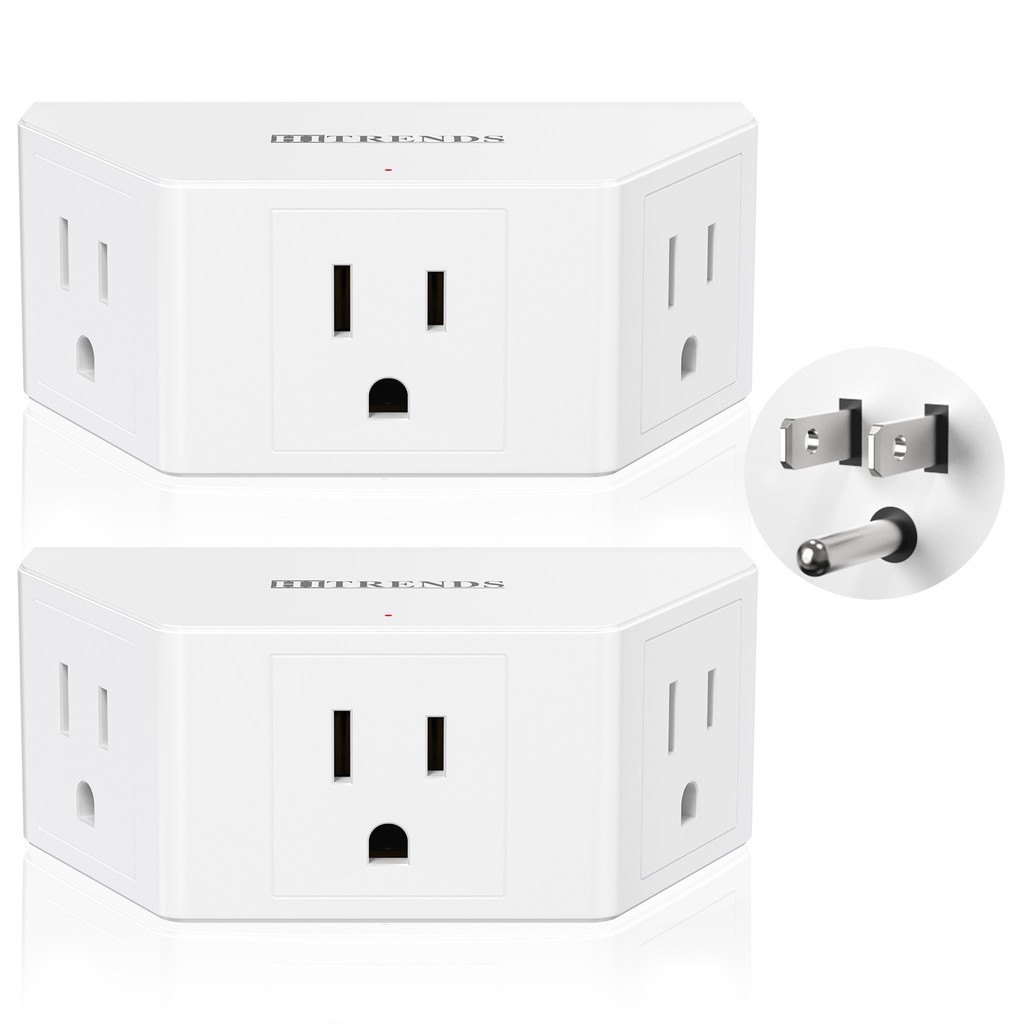 Jual 2-Pack US Trapezoid Multi-Plug Outlet Extender with 3 AC Outlets ...