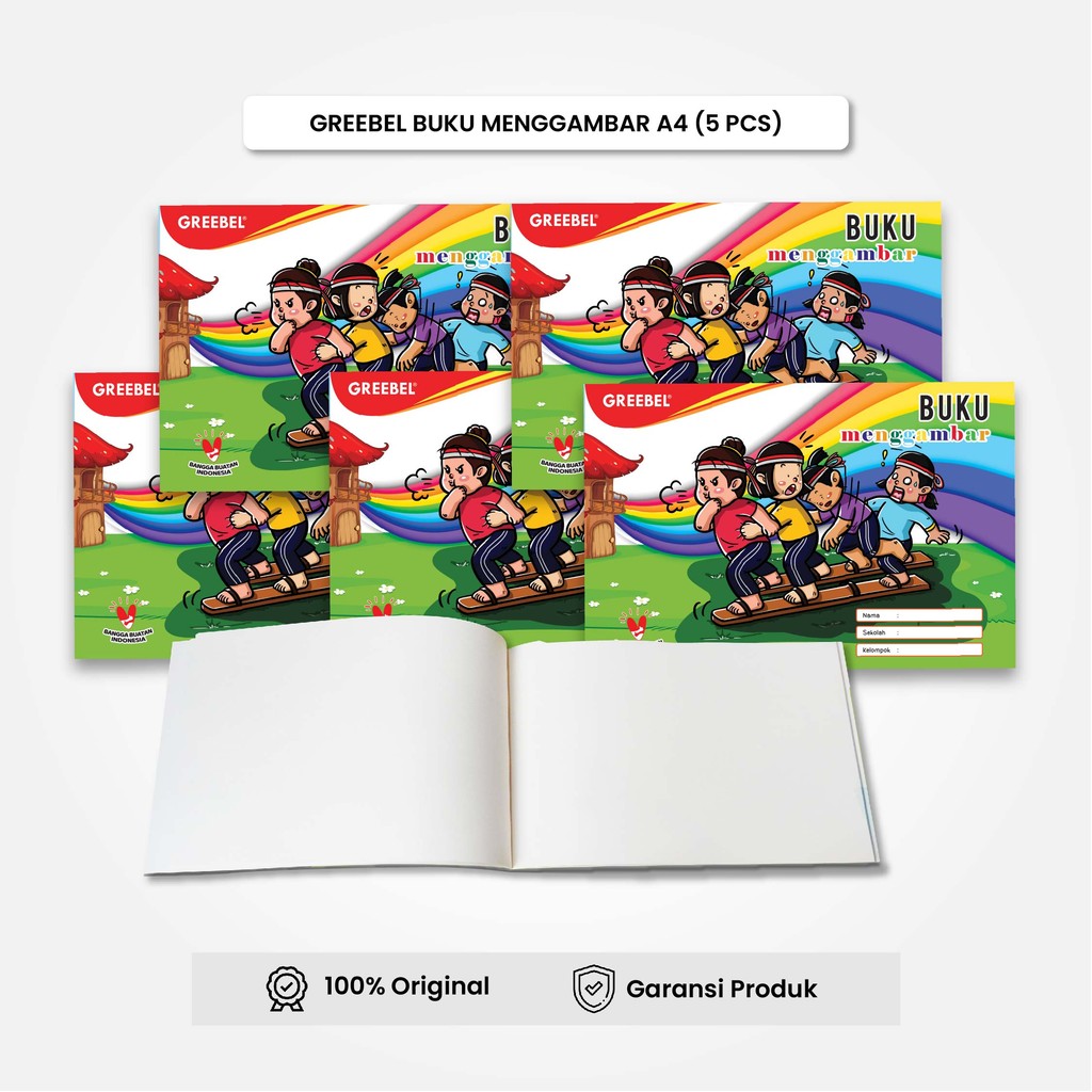 Jual Greebel Buku Gambar A4 (5 Pcs Pack) Sketch Book 16 Halaman (B ...