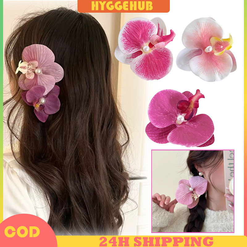 Jual Orchid Hair Clip Jepit Bunga Anggrek Aesthetic Korea Fashion ...