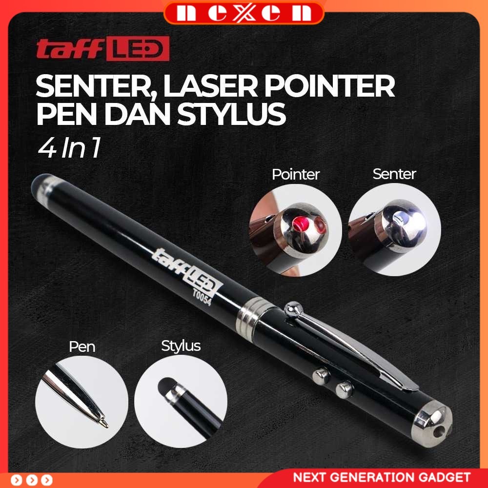 Jual Pulpen 4 in 1 Senter Laser Pointer Pen dan Stylus Tinta Hitam ...