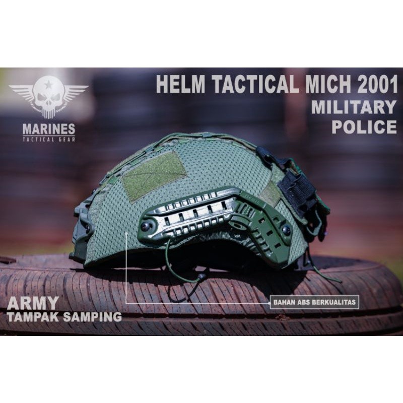 Jual Helm Tactical Airsofgun Emerson Mich 2001 Plus Cover Hijau Army ...