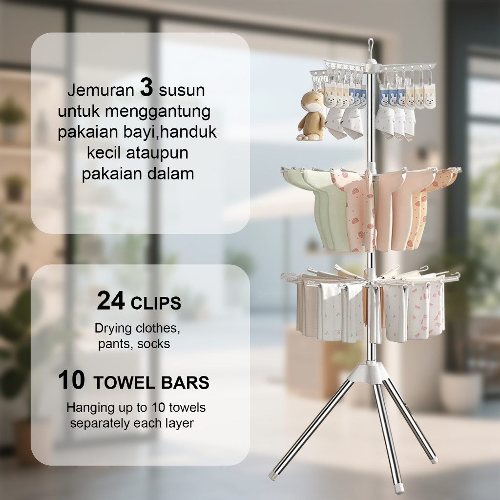 Jual MIDIJAYA - Factory Outlet Jemuran Menara Rak Jemuran Baju Bayi ...