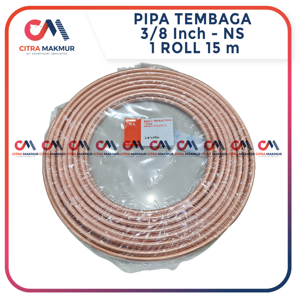 Jual Pipa Tembaga Kulkas 3/8 Inch 1 Roll 15 Meter 9 mm NS Nippon Steel ...