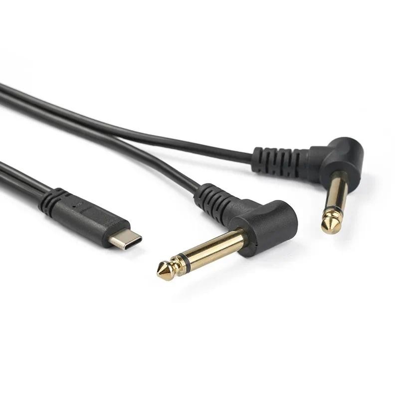 Jual USB Type-C To Dual 6.35mm 1/4 Inch TS Mono Y Insert Cable Stereo ...