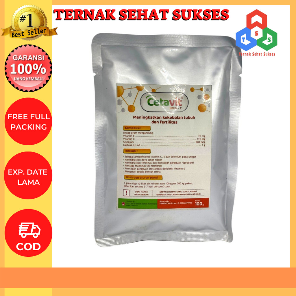 Jual CETAVIT IMUN C 100 GR - Suplemen Vitamin Ternak Suplemen Vitamin ...