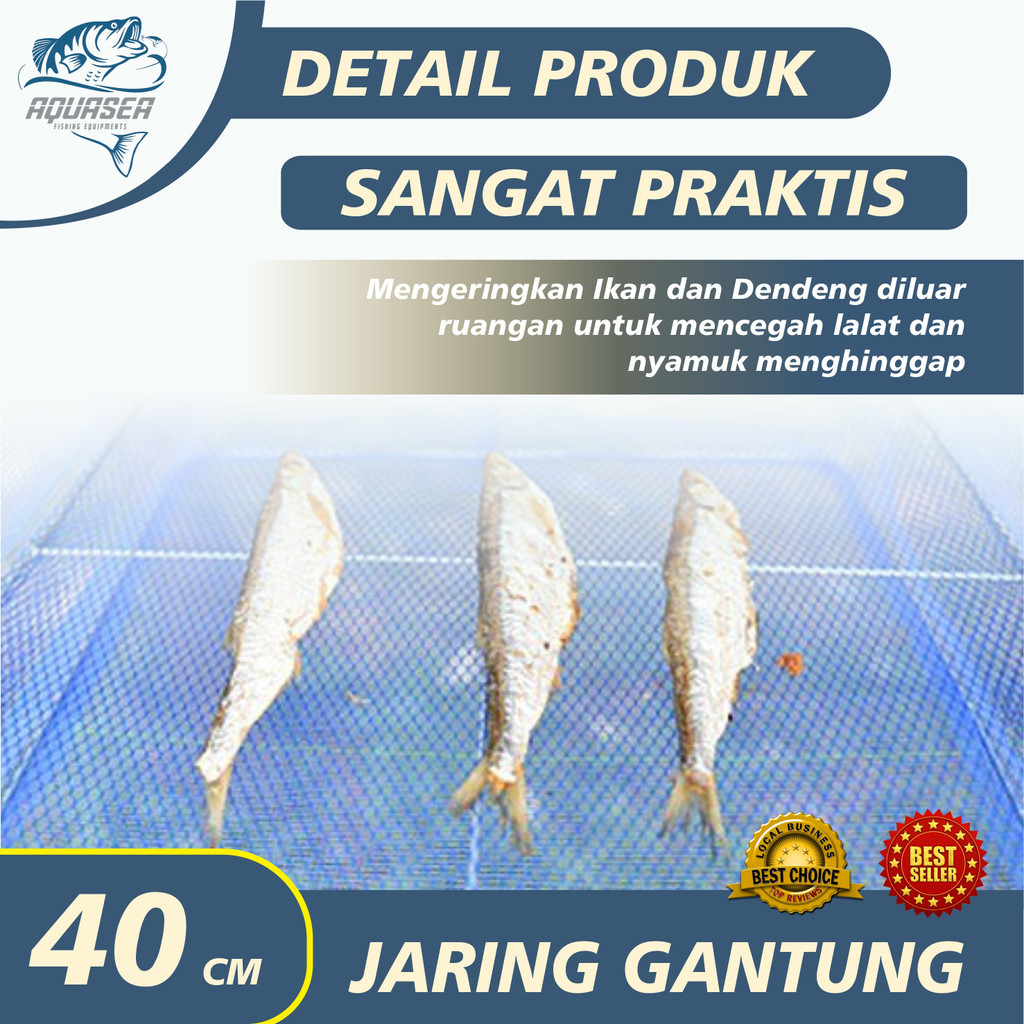 Jual AQUASEA - Jaring Pengering ikan Jaring Gantung 3 Layer Rak Ikan ...