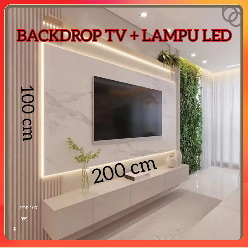 Jual Backdrop Tv CUSTOM minimalis Free Lampu Led TV 32" sampai TV 70 ...