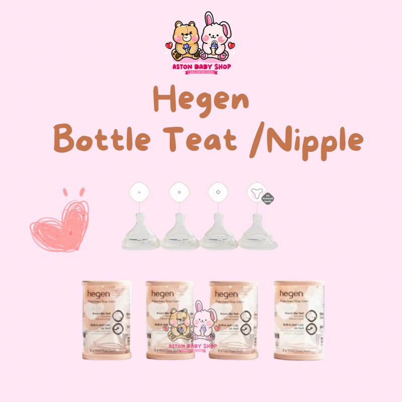 Jual HEGEN TEAT (SLOW /MEDIUM / FAST / THICK FEED) Isi 2 nipple Dot Hegen | Shopee Indonesia