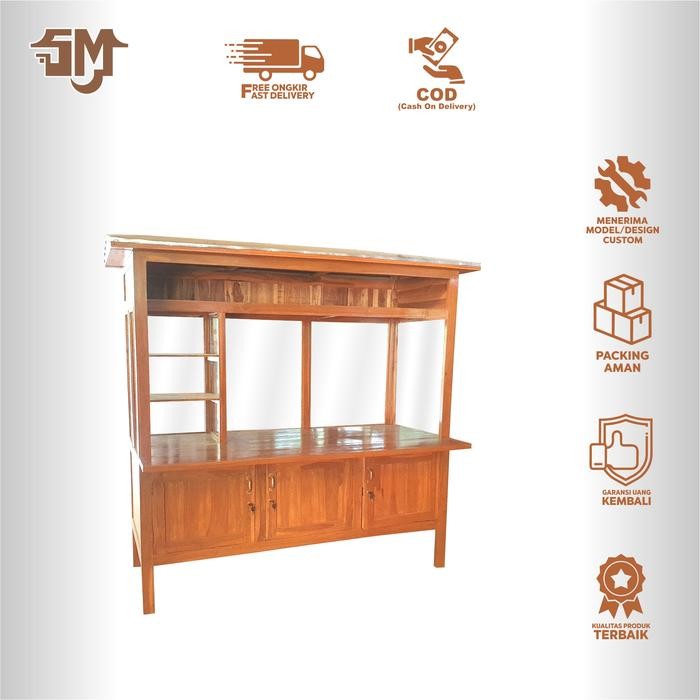 Jual Gerobak Jualan/Grobak Minuman boba/Grobak Minuman Kekinian - Kayu ...