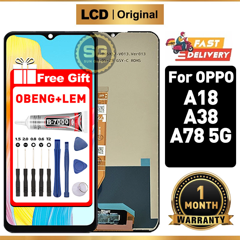 Jual ORIGINAL 100% LCD OPPO A18 / A38 / A78 5G asli ori Fullset hp ...