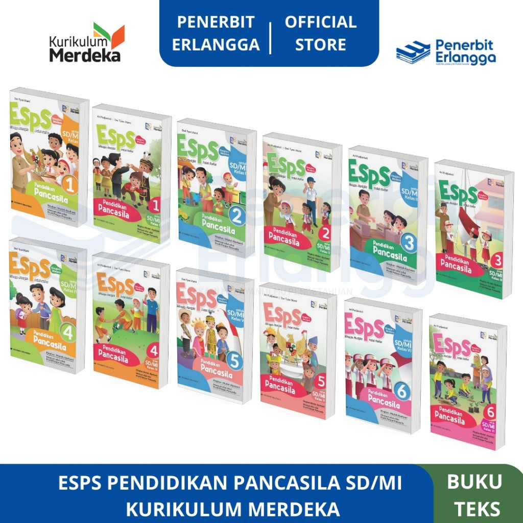 Jual NEW [Erlangga Official] Esps Pendidikan Pancasila (Ppkn) Sd/Mi Kelas 1 2 3 4 5 6 ...