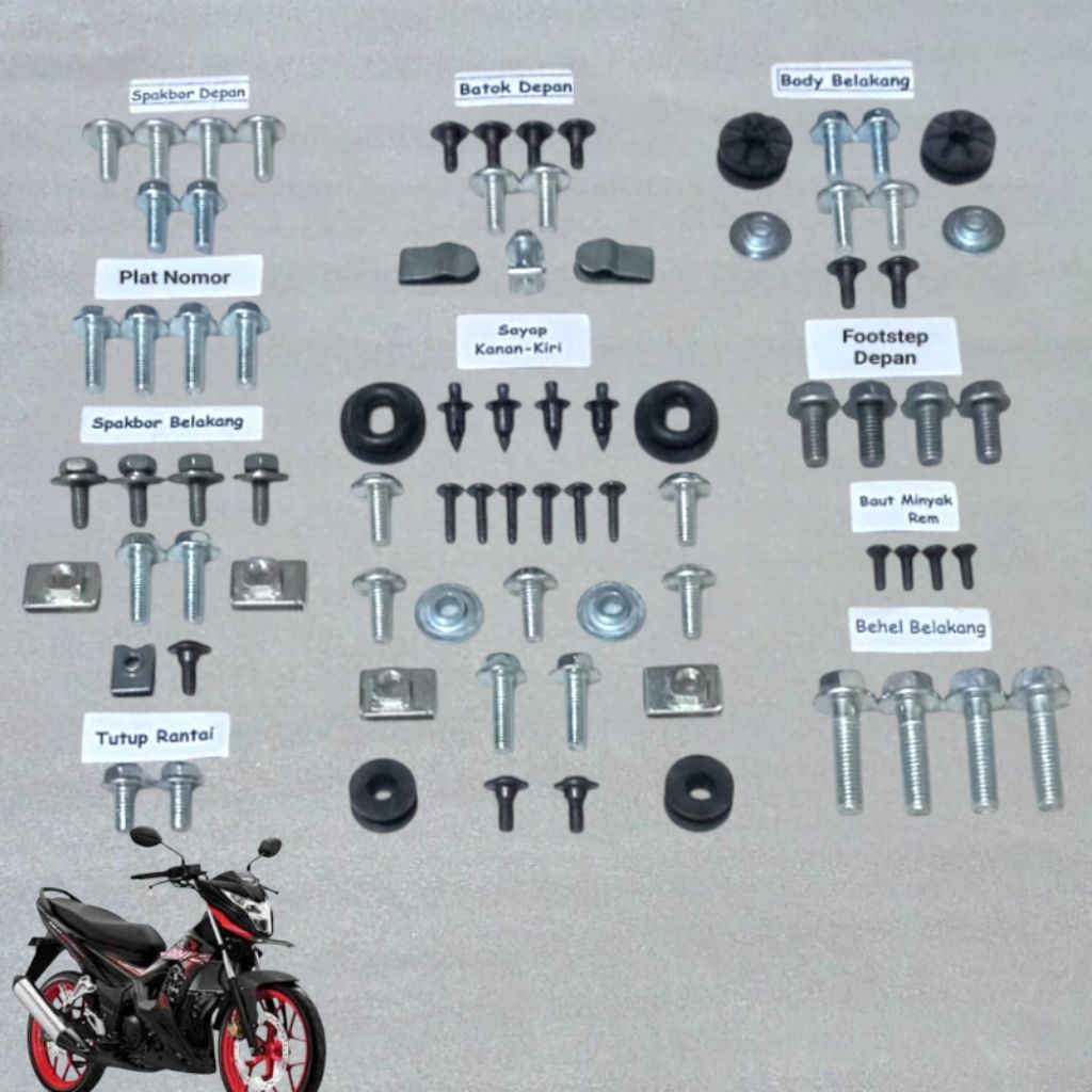 Jual COD Baut Full Set Body Sonic 150 R Fi PGM-FI / Baut Full Cover ...