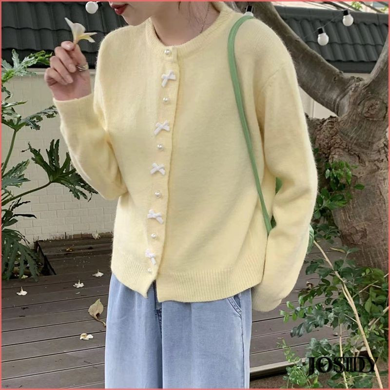 Jual Jaket Gadis Gaya Manis Jaket Sweter Berwarna Macaron Kardigan ...