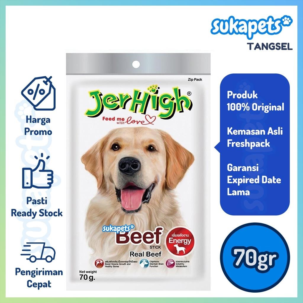Jual Jerhigh Beef Stick Snack Cemilan Anjing 70gr | Shopee Indonesia