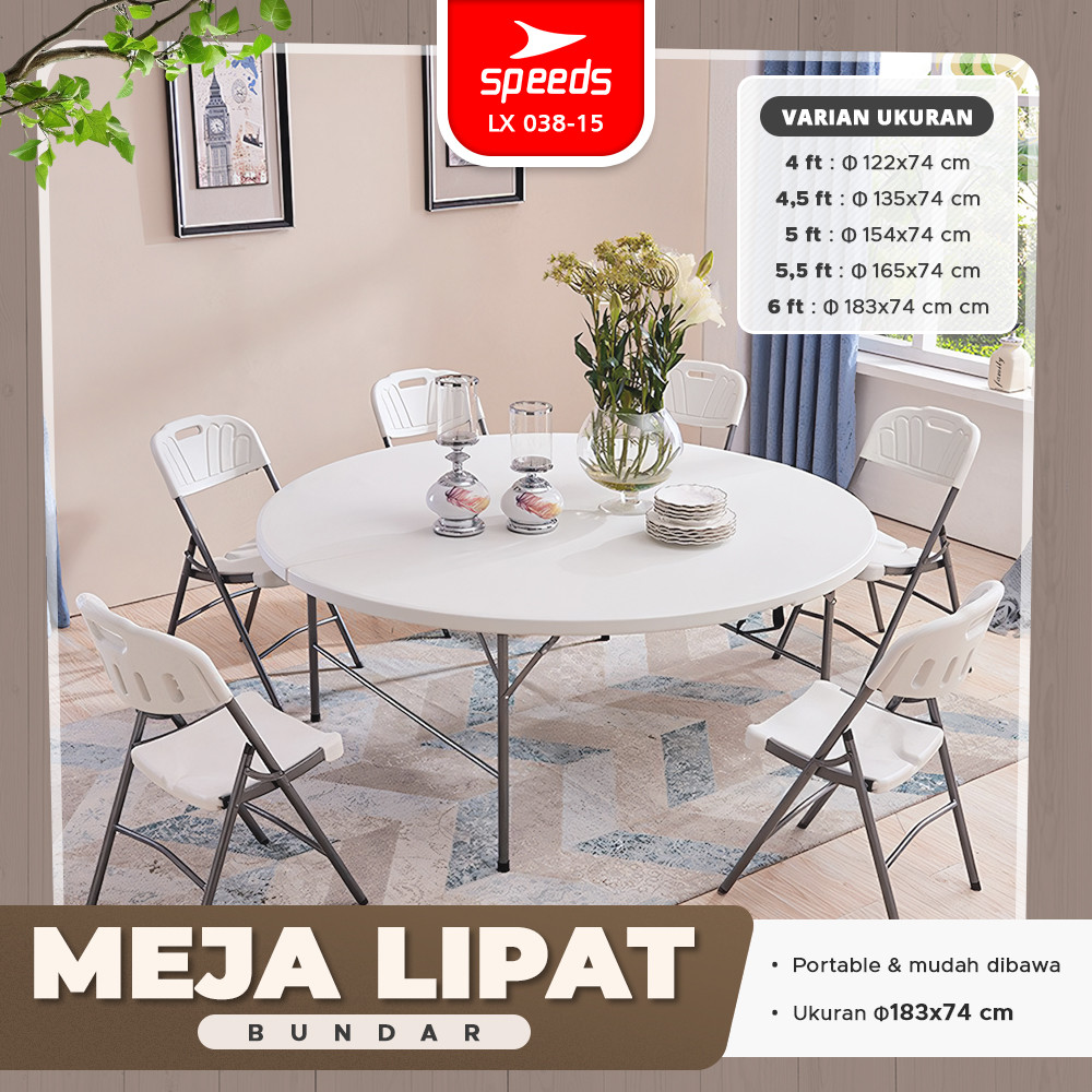 Jual SPEEDS Meja Lipat Adjustable Plastik 76x50x71cm Folding Table ...