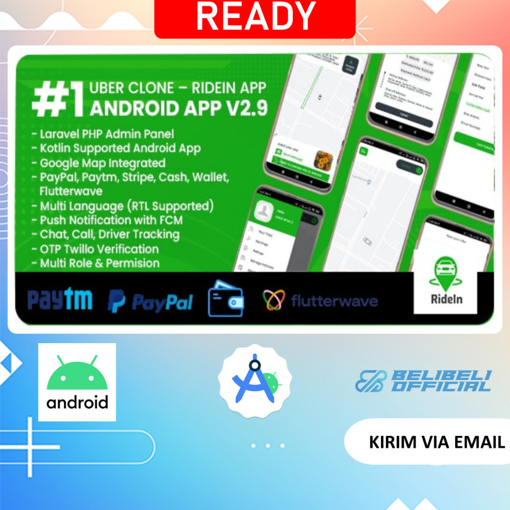 Jual Source Code Android - RideIn Taxi App- Android Taxi Booking App With Admin Panel | Shopee ...