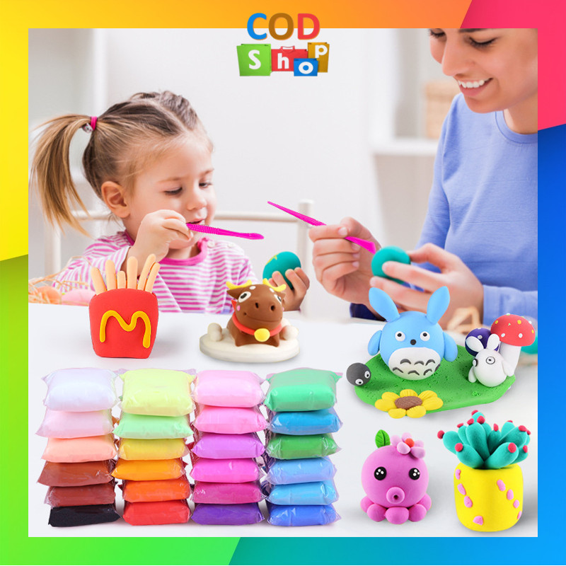 Jual COD - M6638 Magic Clay Polymer Isi 12 Warna / Set Clay Mainan Anak ...