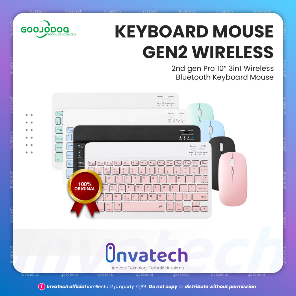 Jual Goojodoq 2nd gen Pro 10 Inch 3 in 1 Wireless Bluetooth Keyboard ...