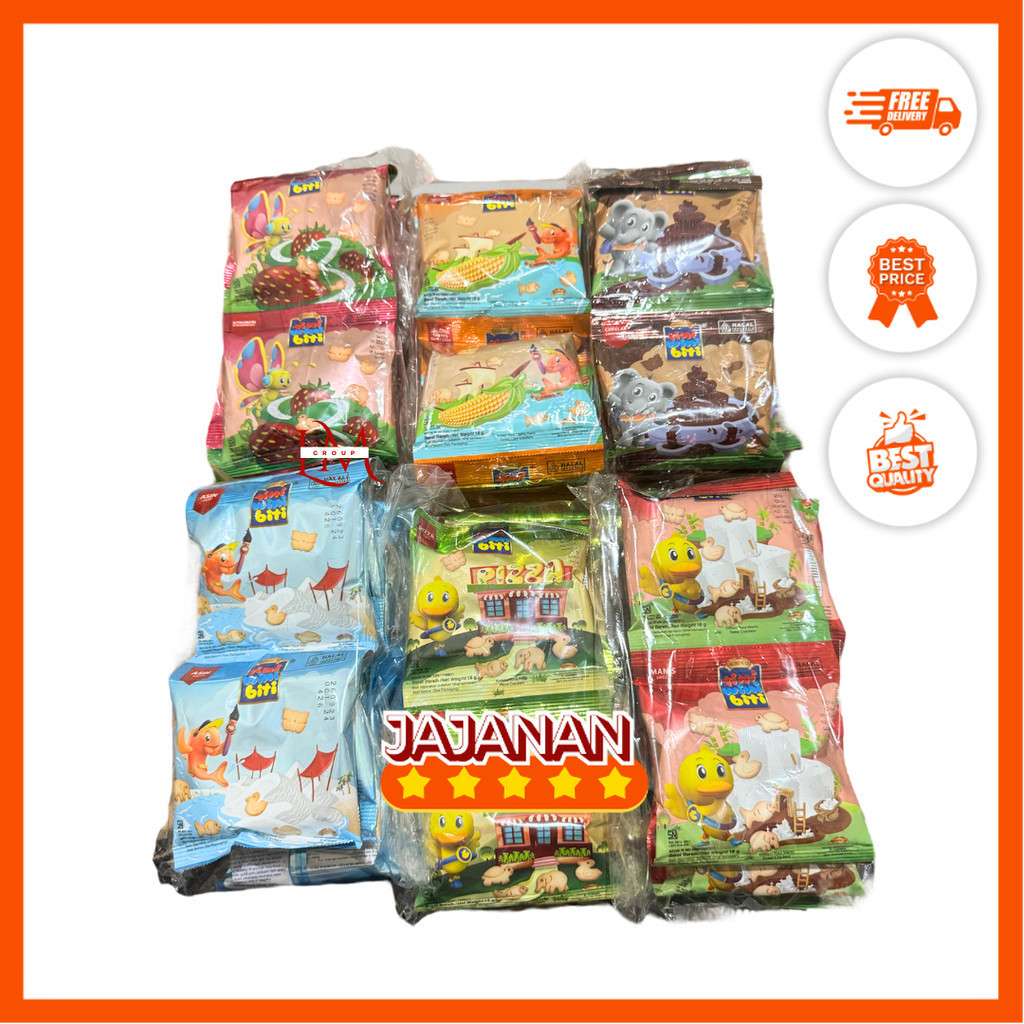 Jual Tini Wini Biti Biskuit Aneka Bentuk Cemilan Anak isi 10 pcs @18gr ...