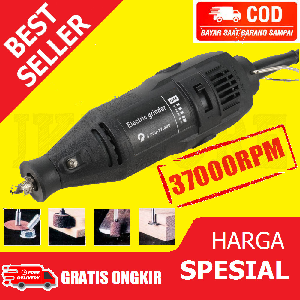 Jual Mini Gerinda Elektrik 37000RPM Alat Bor Drill Grinder Gerindra ...