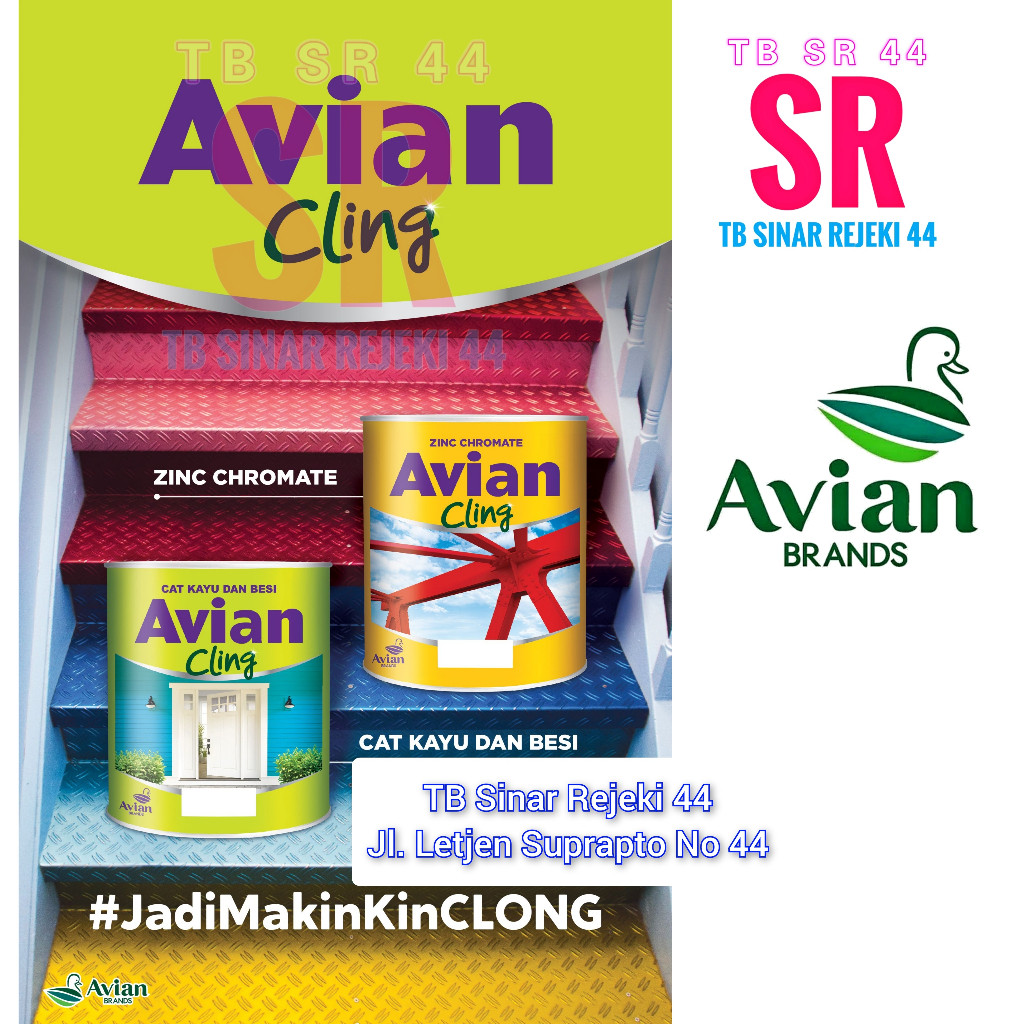 Jual [TB Sinar Rejeki 44] AVIAN CLING Zinc Chromate 1 KG Cat Primer Dasar Meni Besi Anti Karat ...