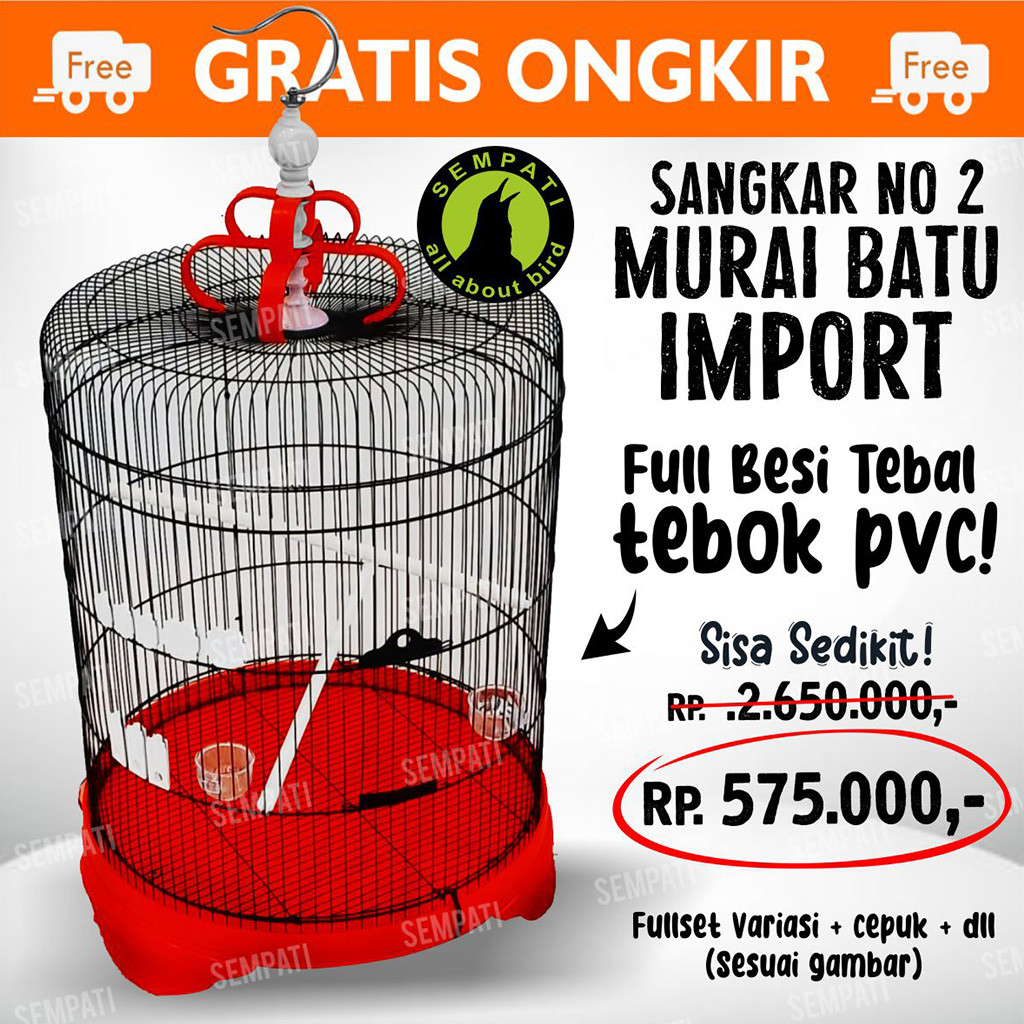 Jual SEMPATI Sangkar Burung Murai Super Jumbo Diameter 57 Cm Fullset ...