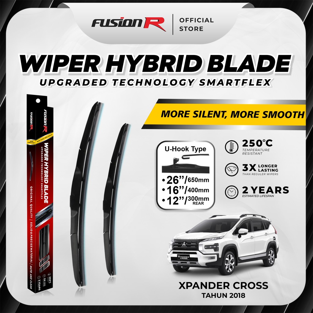 Jual Fusion R | Wiper Kaca Mobil Xpander Cross Karet Wiper Frameless ...