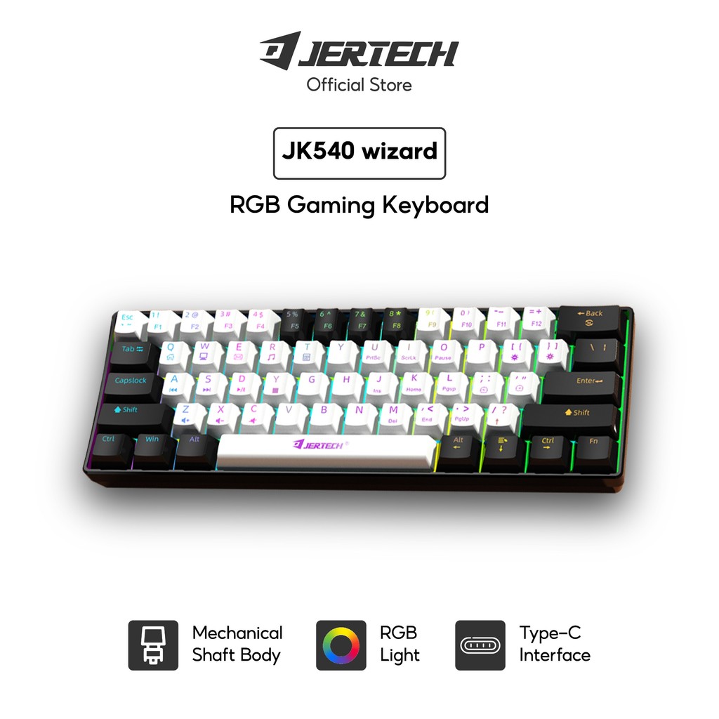 Jual JERTECH Keyboard Gaming Kabel JK540 Full RGB Backlight Keyboard Mechanical Ergonomic ...