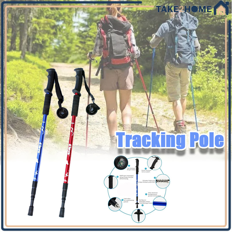 Jual Tongkat Hiking Trekking Pole/Tracking Pole Adjustable Tongkat ...