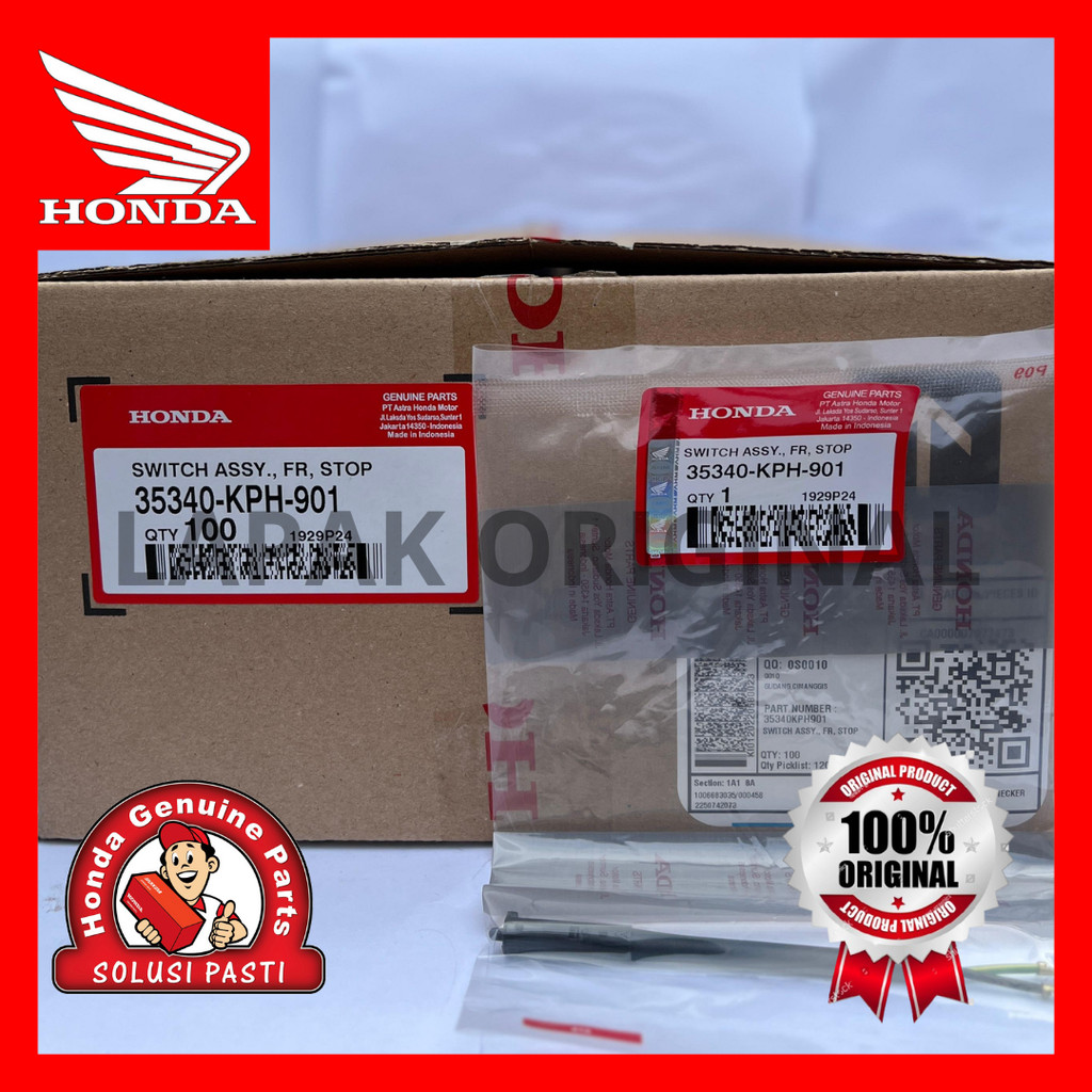 Jual (ORI) 35340KPH901 Switch Assy FR Stop (SWITH REM DEPAN) – BeAT eSP ...