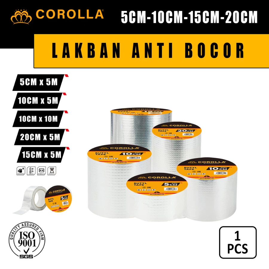 Jual COROLLA Lakban Anti Bocor 5 METER 10M Lem Anti Air Alumunium Foil Butyl Super Waterproof ...