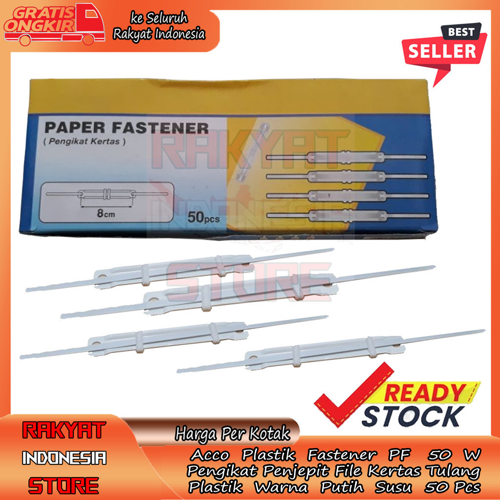 Jual JK Acco Paper Fastener Pf 50w Plastik Ikat Pengikat Penjepit Map File Kertas Tulang Ako ...