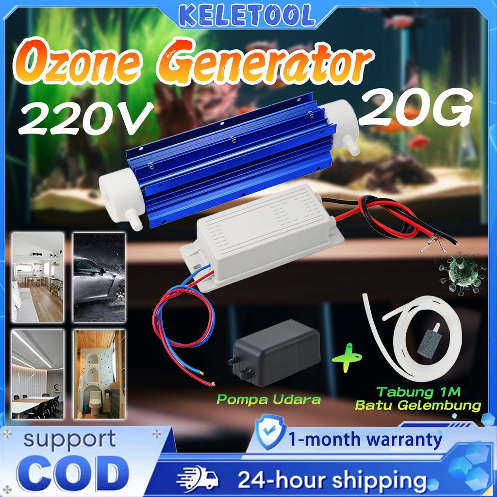 Jual 220V 20G Ozone Generator Water Tabung Air Purifier Tube Water Purifier Water Adjustable ...