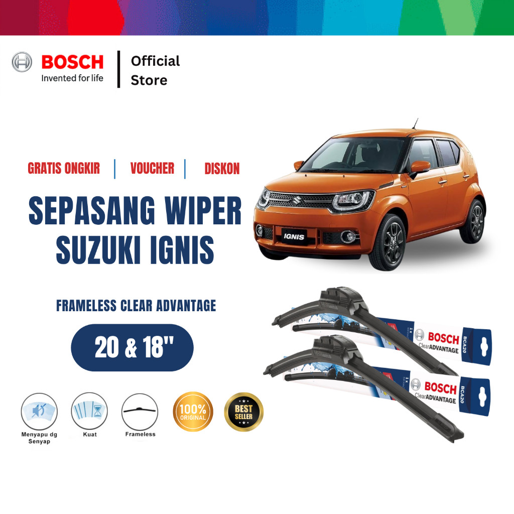 Jual Bosch Sepasang Wiper Mobil Suzuki Ignis Frameless Clear Advantage ...