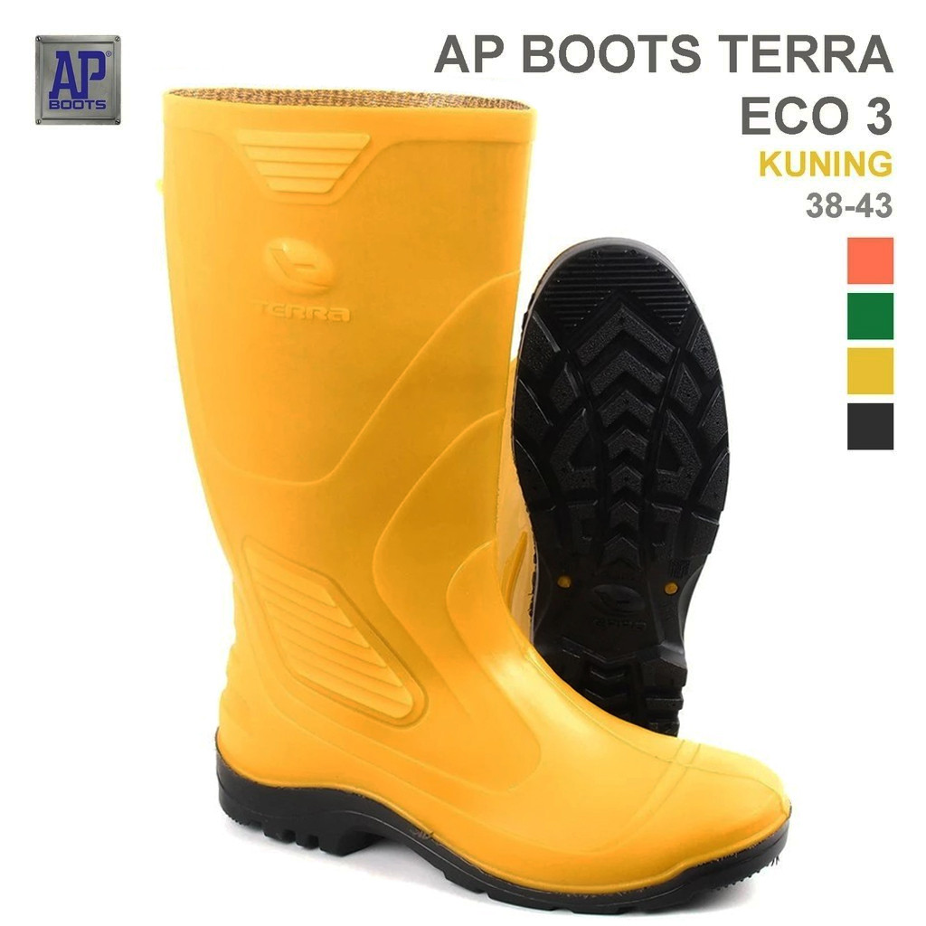Jual Katzz - AP Boots Terra Eco 3 Kuning – Sepatu Boot Tahan Air, Kuat ...