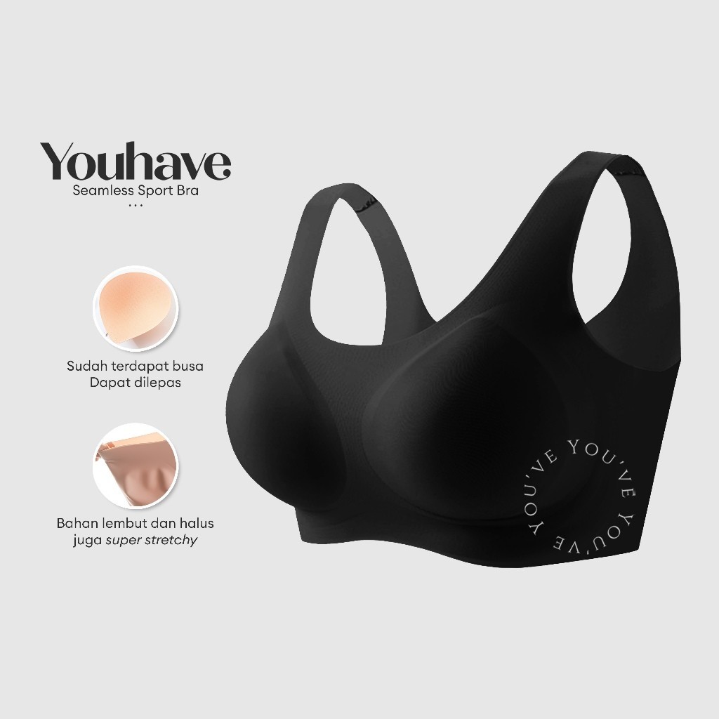 Jual YouHave BH Bra Wanita Seamless Sport Wanita Tanpa Kait Kawat Busa ...