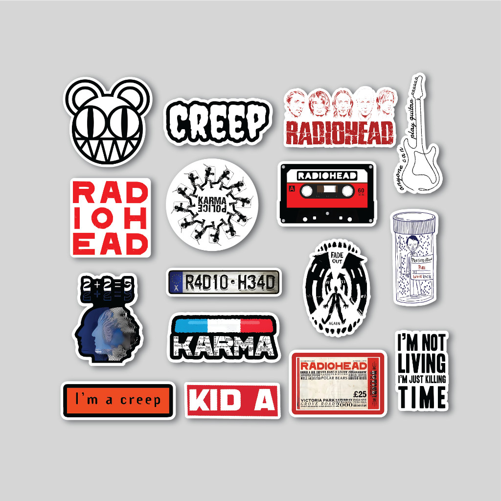 Jual Stiker Pack Radiohead | Sticker Tumbler | Stiker Laptop Koper Helm ...