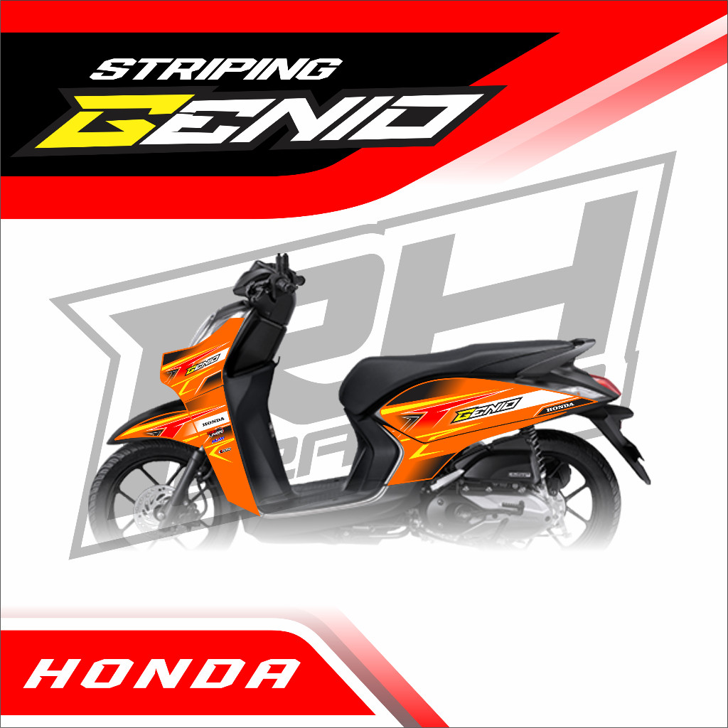 Jual Stiker Sticker Decal Motor HONDA GENIO Striping Biru Merah Hitam ...