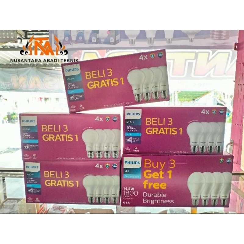 Jual LAMPU PHILIPS LED BULB (1 BOX ISI 4 PCS LAMPU) | Shopee Indonesia