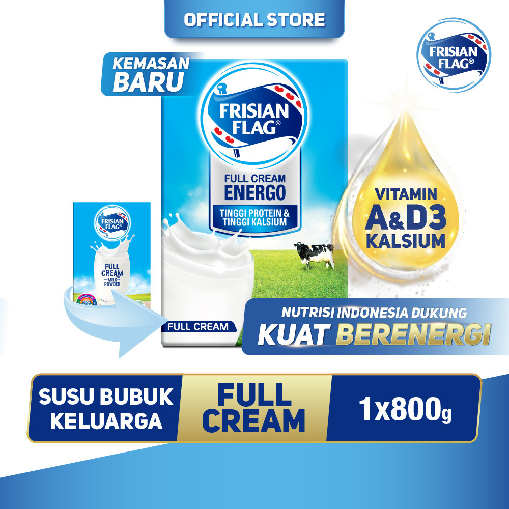 Jual Frisian Flag Susu Bubuk Keluarga Fullcream 800g - 1 pcs | Shopee ...