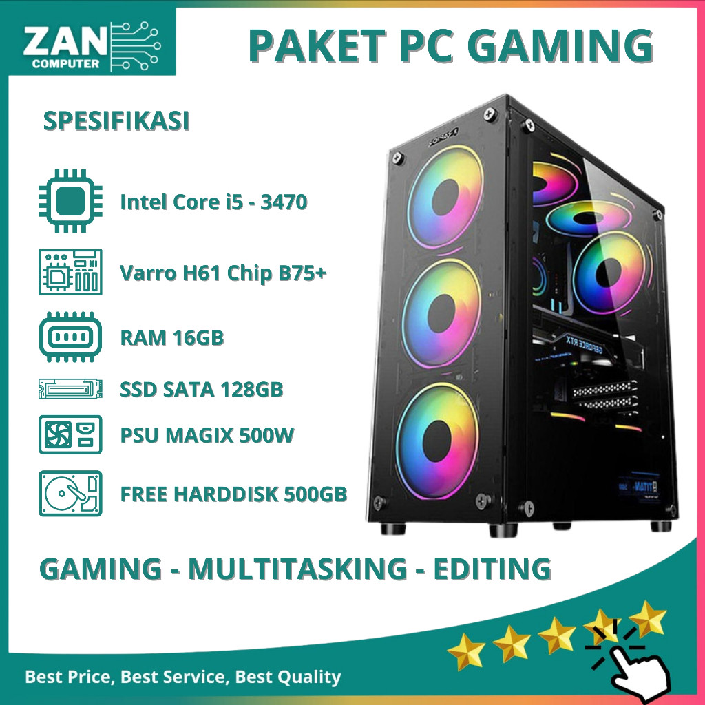 Jual Pc Gaming Fullset Murah 1 Jutaan - CPU Komputer Intel Core i5-3470 ...